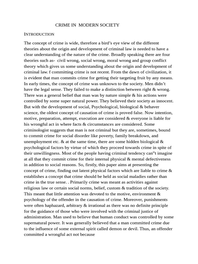 Crime in Modern Society | PDF | Crimes | Crime & Violence