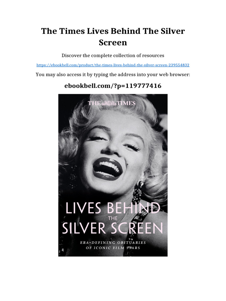 The Times Lives Behind The Silver Screen Online Reading | PDF ...