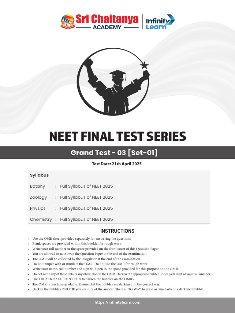 NEET Final Test Series GT-03 Set-01 QP | PDF | Operon | Gene