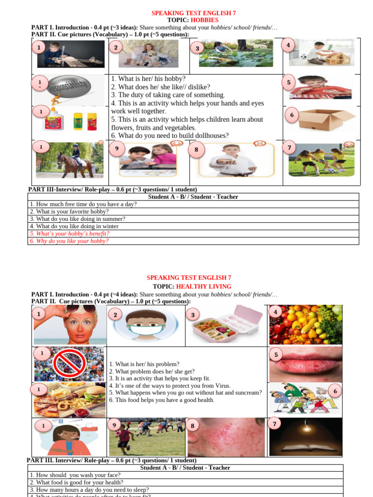 REVISION_SPEAKING-ENGLISH-7-_HKI_23_24 | PDF