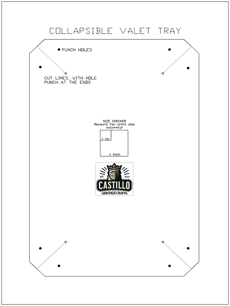Collapsible Valet Tray Pattern - A4 Size | PDF