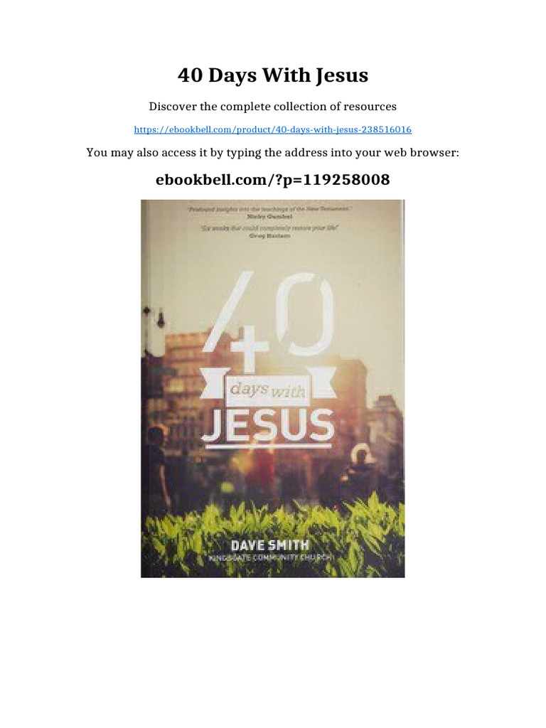 40 Days With Jesus Full Digital Chapters | PDF | Intellectual Property