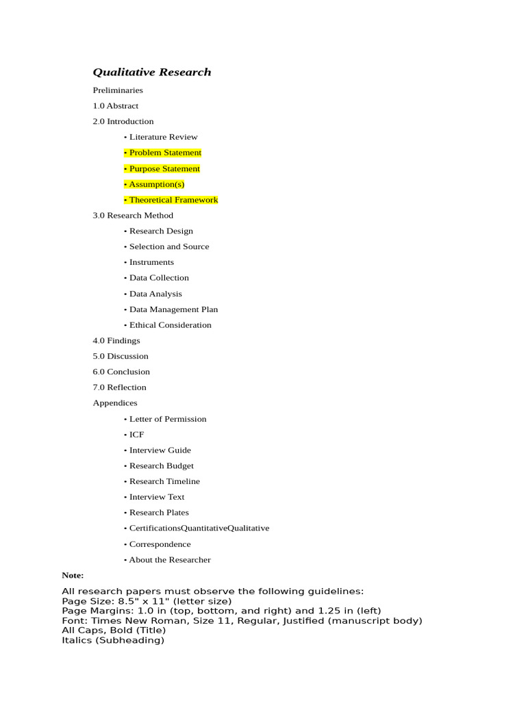 The Research Format Qualitatove | PDF