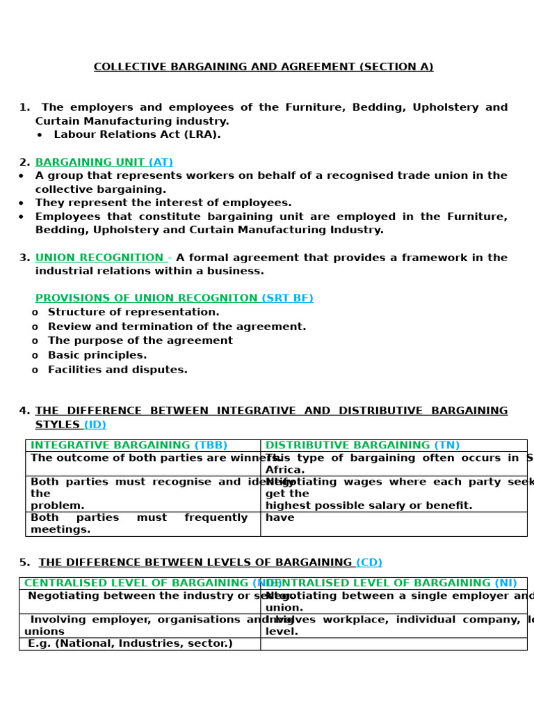 Collective Bargaining and Agreement | PDF | Collective Bargaining ...
