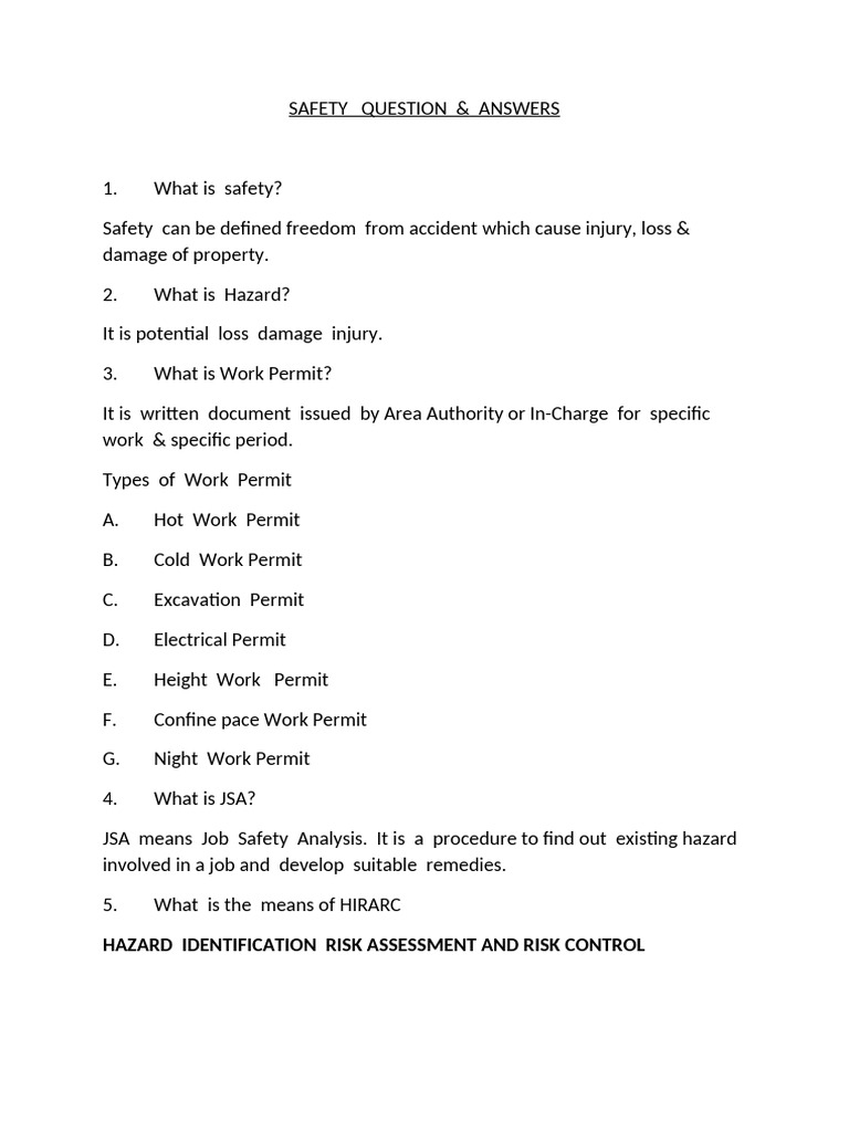 Safety Question and Answer 2026 | PDF | Crane (Machine) | Occupational ...