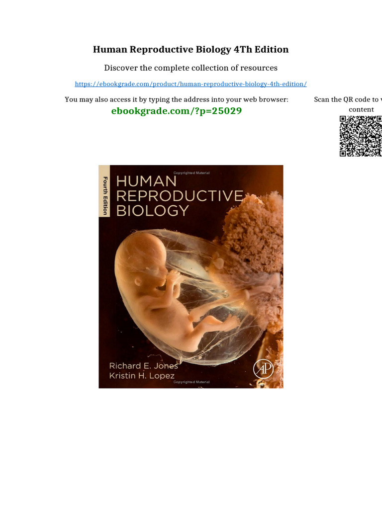 Human Reproductive Biology 4th Edition digital version 2025 | PDF ...
