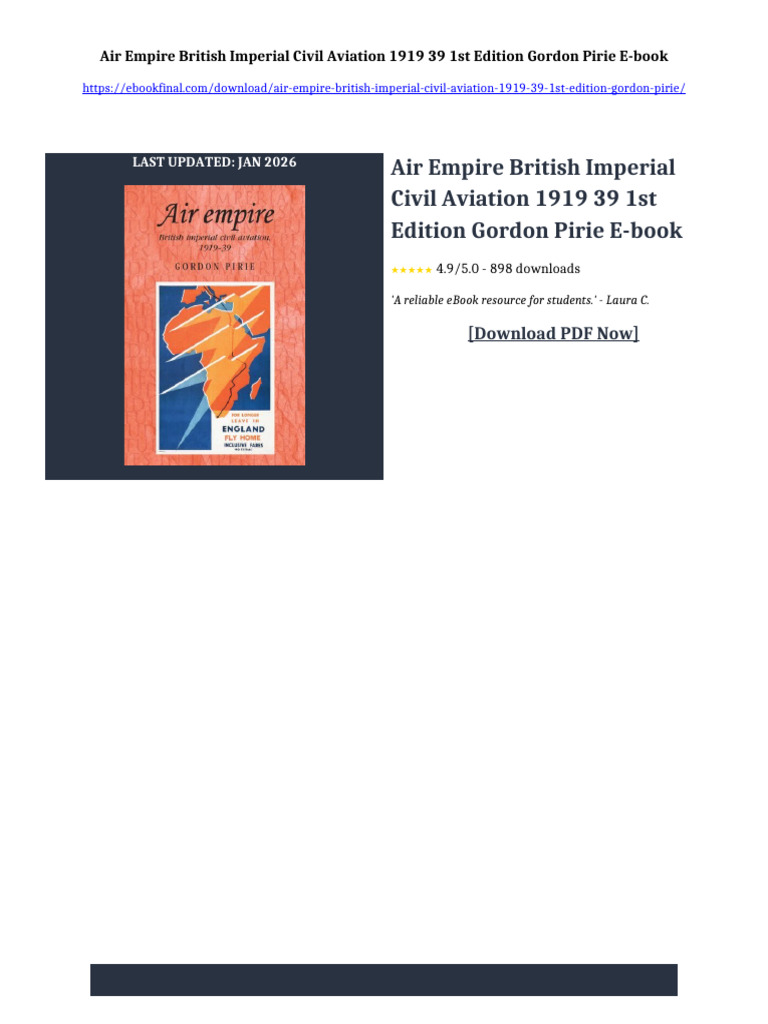 Air Empire British Imperial Civil Aviation 1919 39 1st Edition Gordon ...