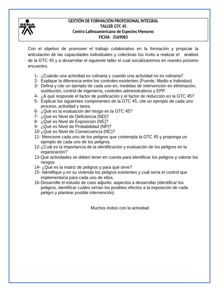 TALLER GTC 45 (1) | PDF