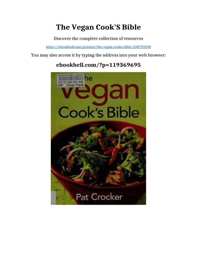 The Vegan Cook's Bible Digital Version 2025 | PDF | Sigmund Freud ...