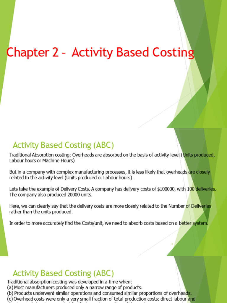 Chapter 2 - Activity Based Costing | PDF | Economics | Management ...