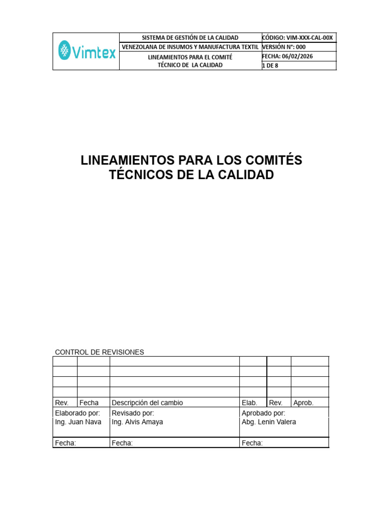 Control de Revisiones.docx | PDF | Calidad (comercial) | Sistema de ...