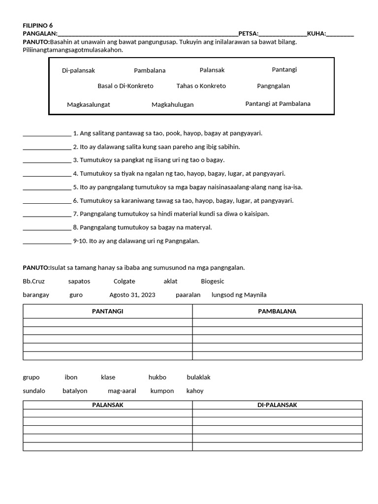 Filipino 6 | PDF