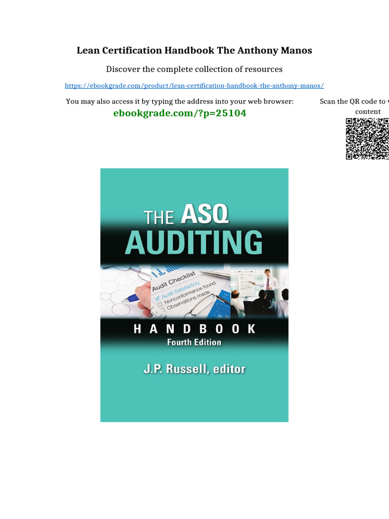 Lean Certification Handbook The Anthony Manos digital version 2025 ...