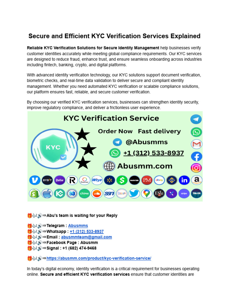 Secure and Efficient KYC Verification Services Explained in USA | PDF ...