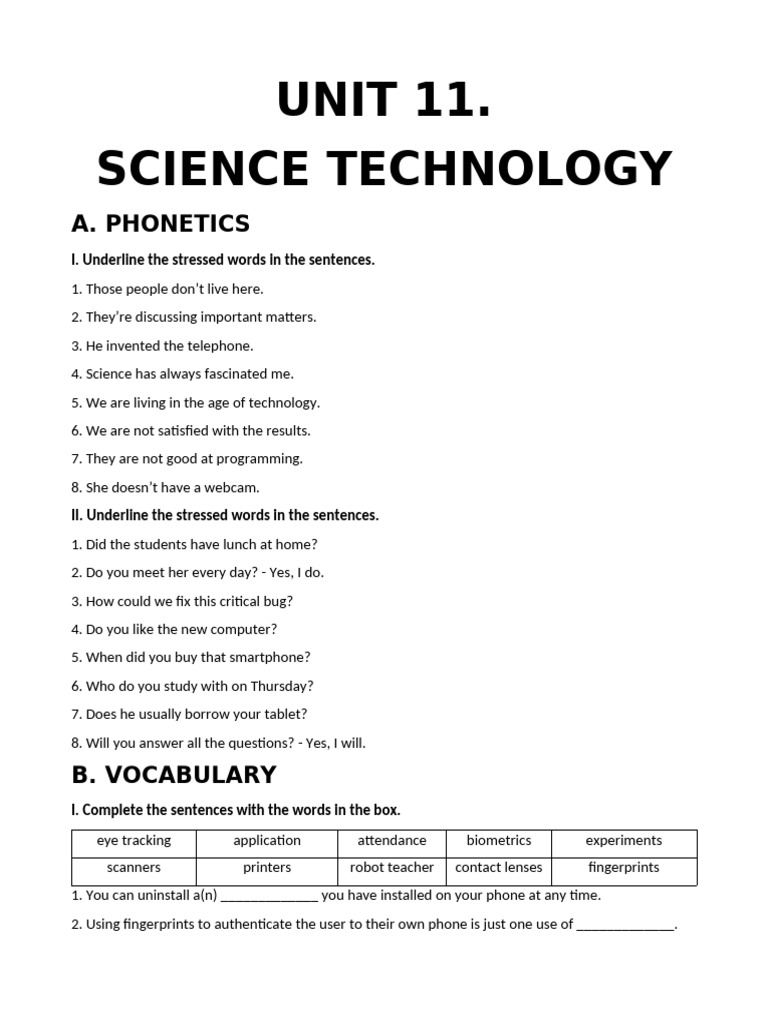 11. Unit 11. Science and Technology | PDF | Computer Hardware | Fingerprint