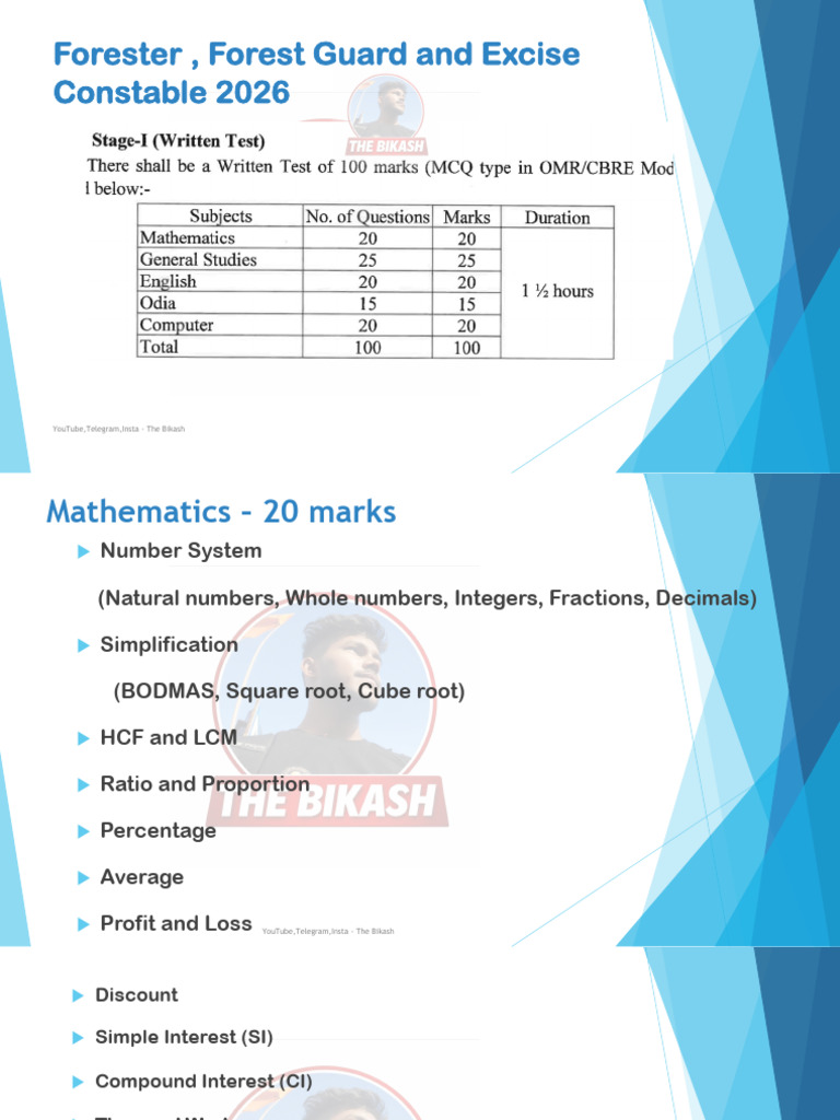 Forester,FG & Excise Cons. Syllabus | PDF | Verb | Part Of Speech