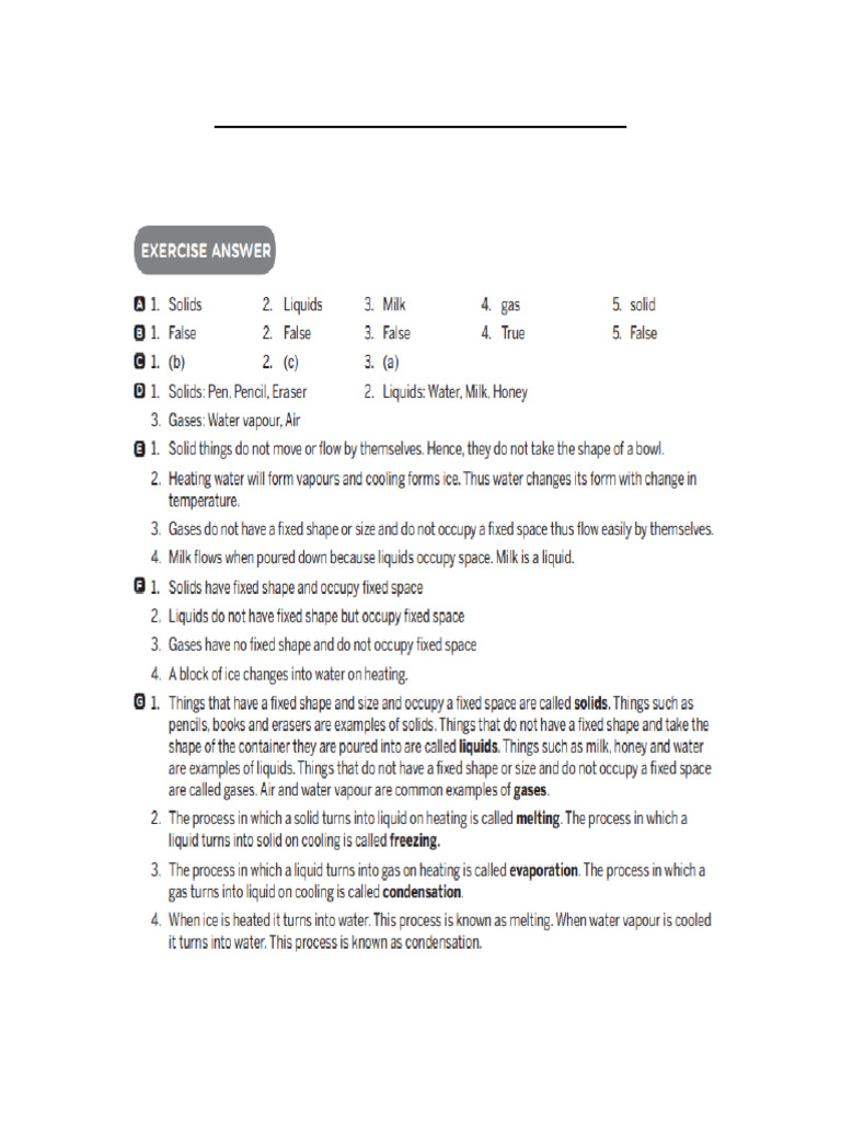 TB AK III Science November L12-Solids, Liquids and Gases 2025-26 | PDF
