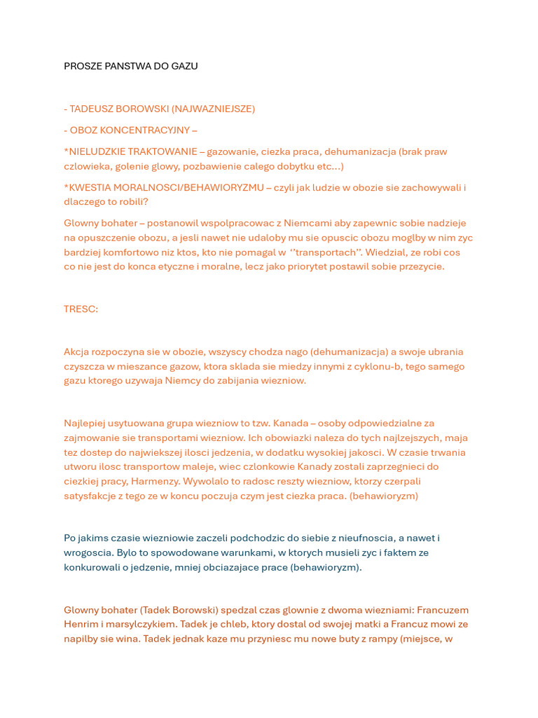 Prosze Panstwa Do Gazu | PDF