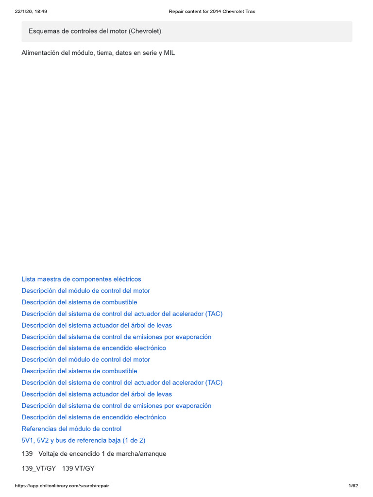 2014 Chevrolet Trax Engine Control (1) | PDF | Acelerador | Tracción en ...