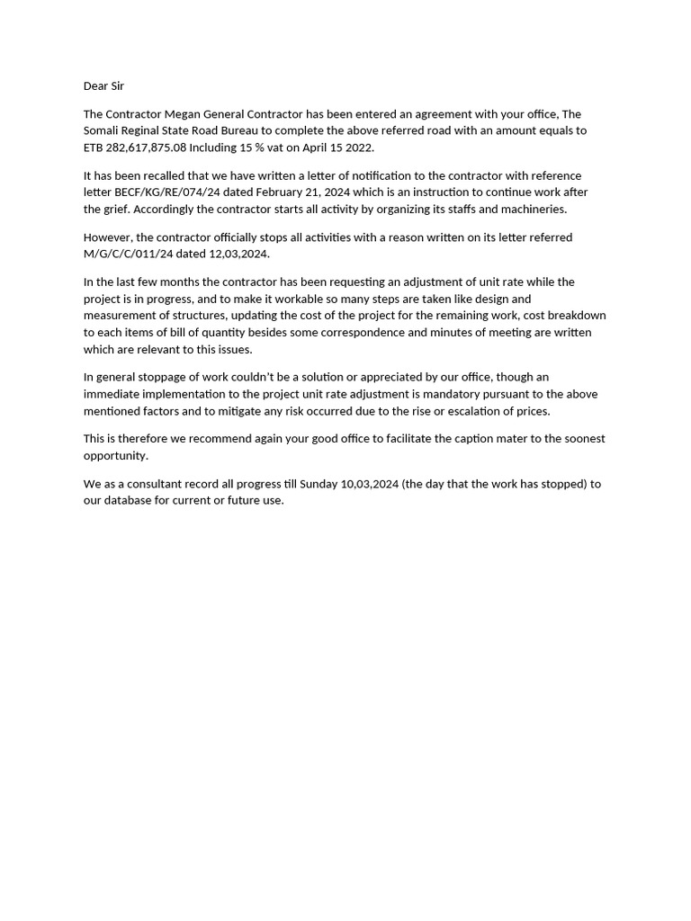 Draft Letter | PDF
