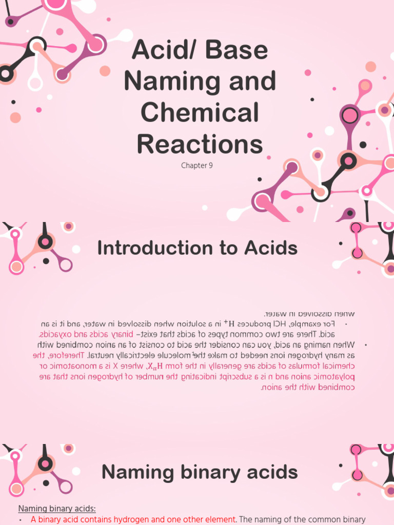 Chapter 9 - Acid & Base Naming and Chemical Reactions | PDF | Acid ...