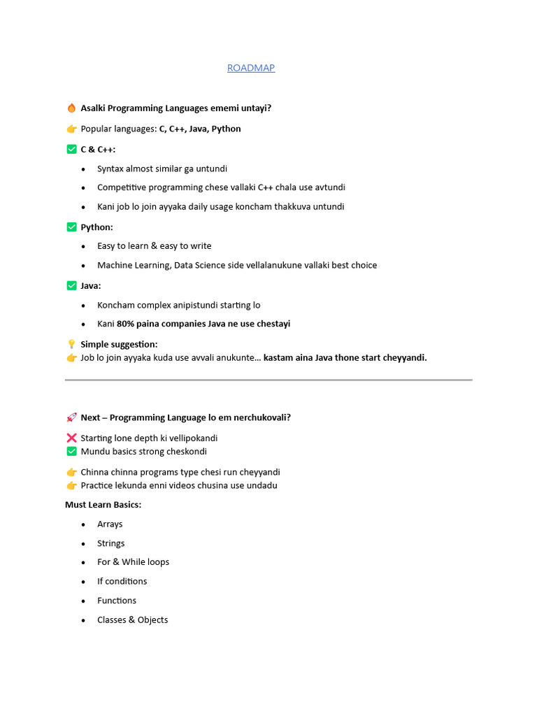 Roadmap Job | PDF | Programming Language | Java (Programming Language)