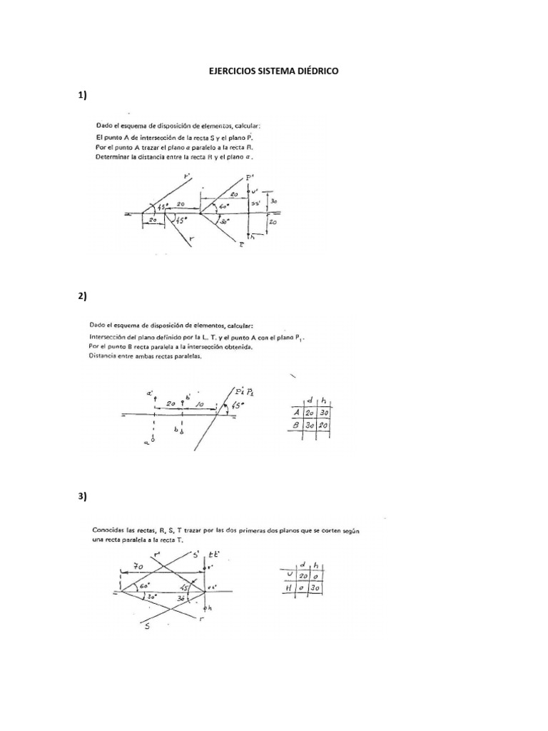 Ejercicios Sistema Diédrico | PDF