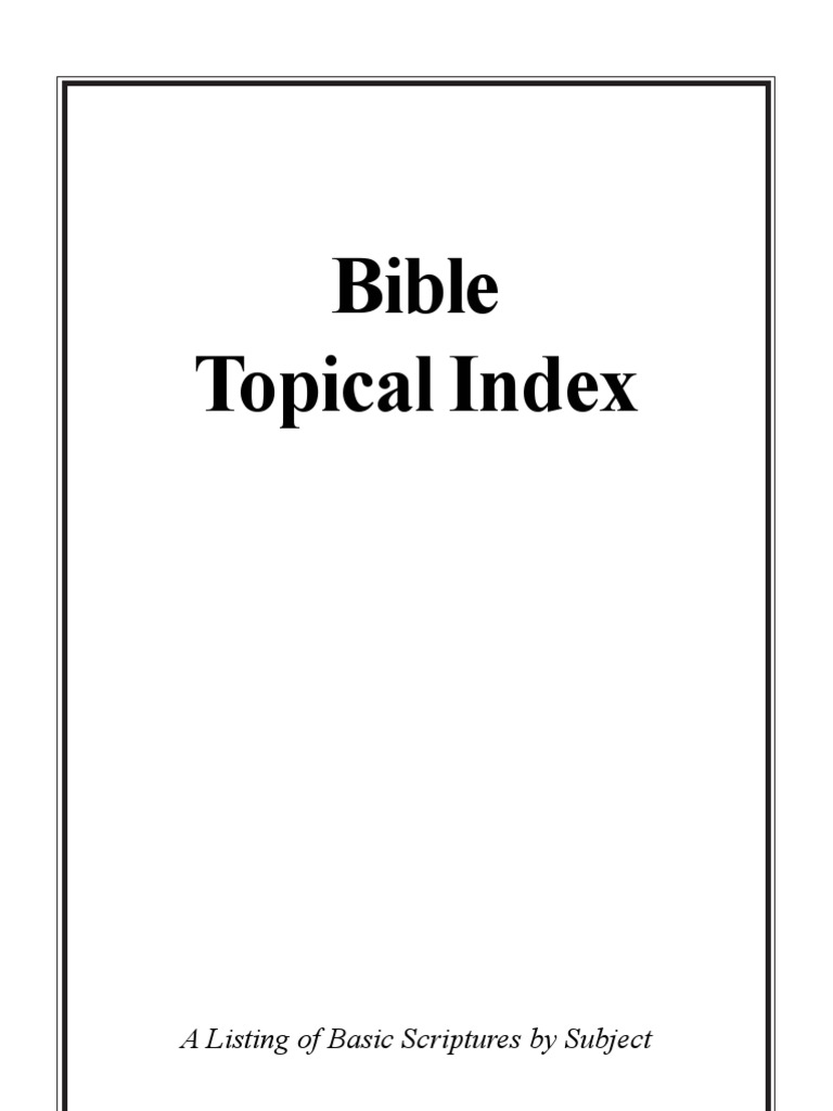 Topical Index Cover | PDF | Bible | Religious Texts