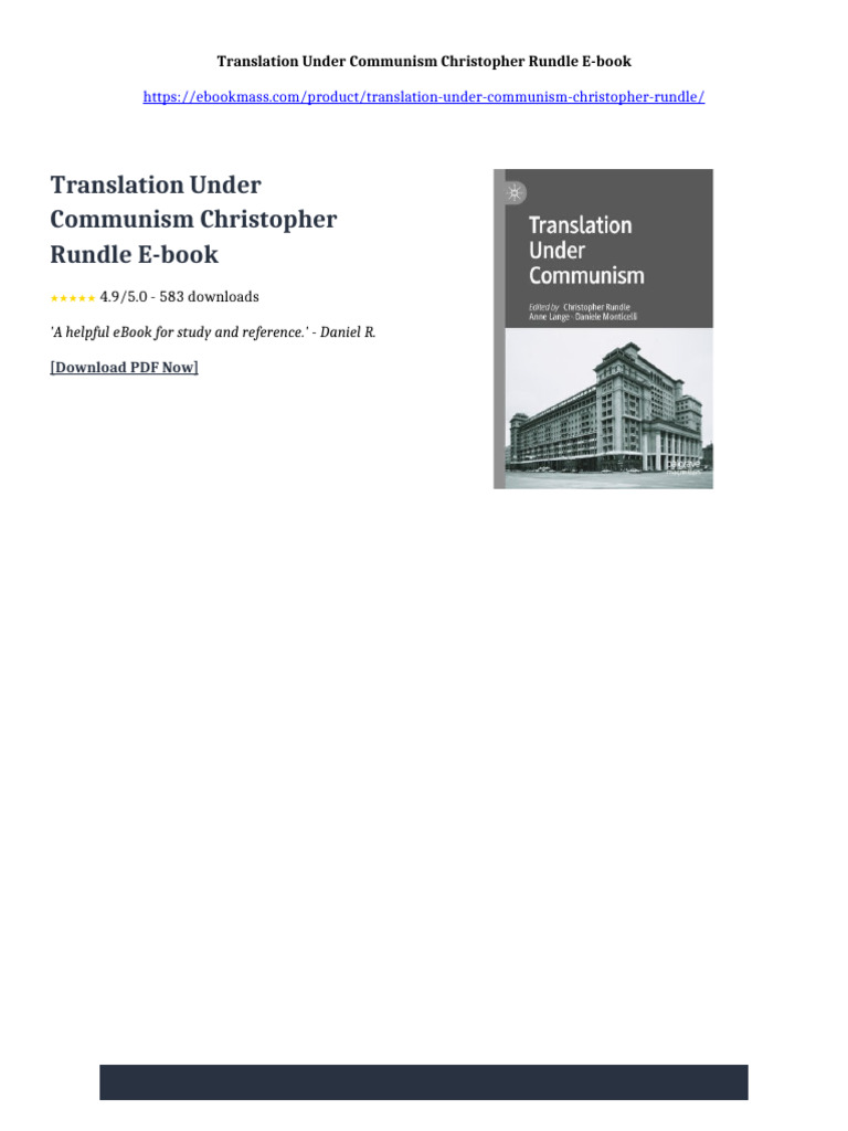 Translation Under Communism Christopher Rundle ebook immediate full ...