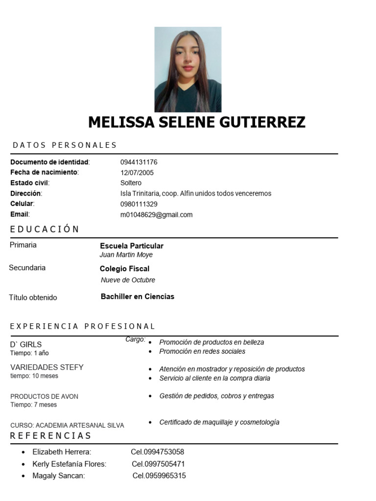 Cv Melissa Gutierrez-26 | PDF