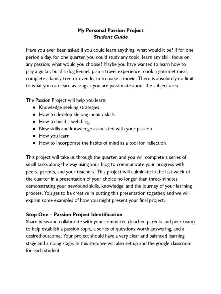 _Personal Passion Project.docx | PDF | Human Communication | Behavior ...