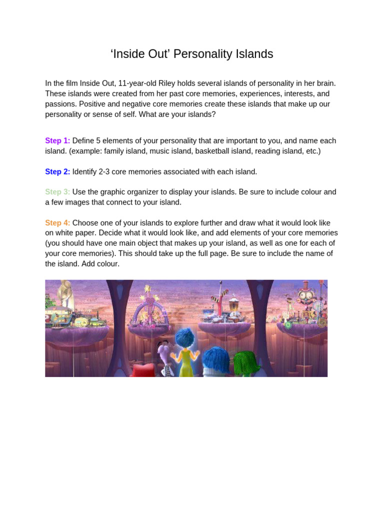 Inside Out’ Personality Islands | PDF