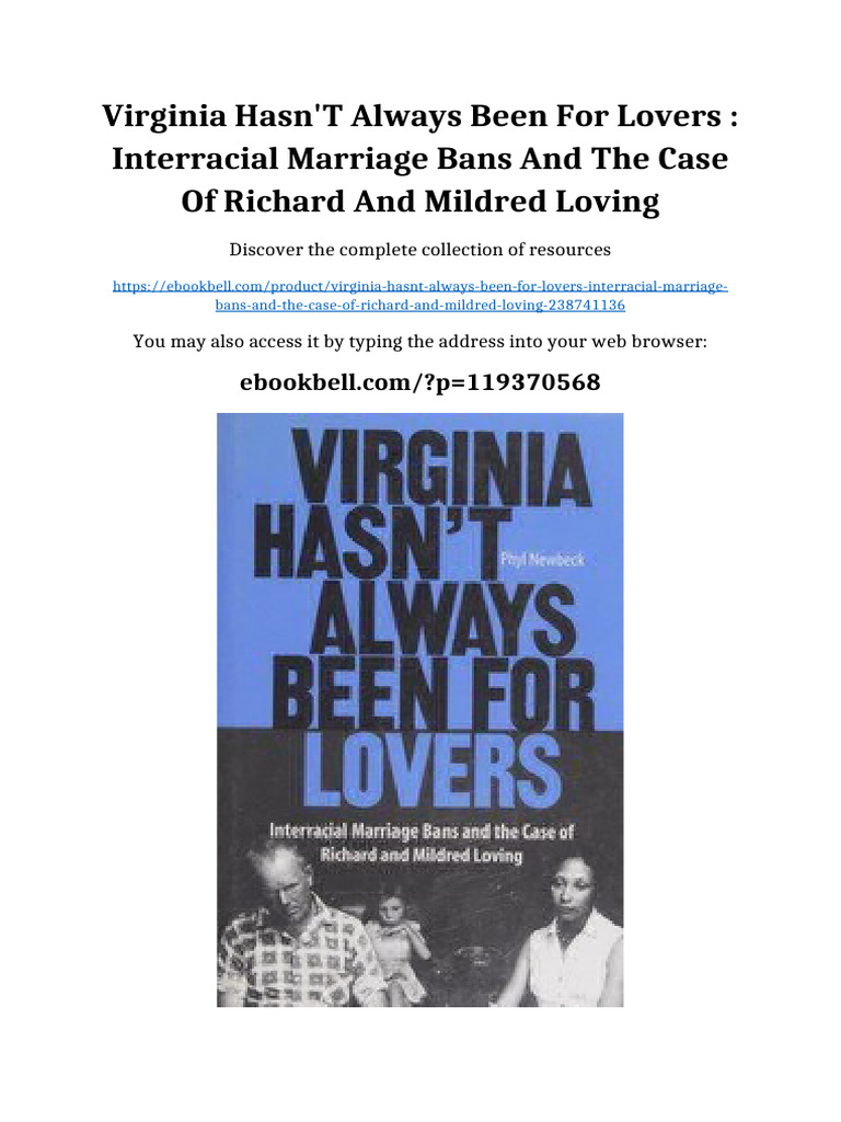Virginia hasn't always been for lovers : interracial marriage bans and ...