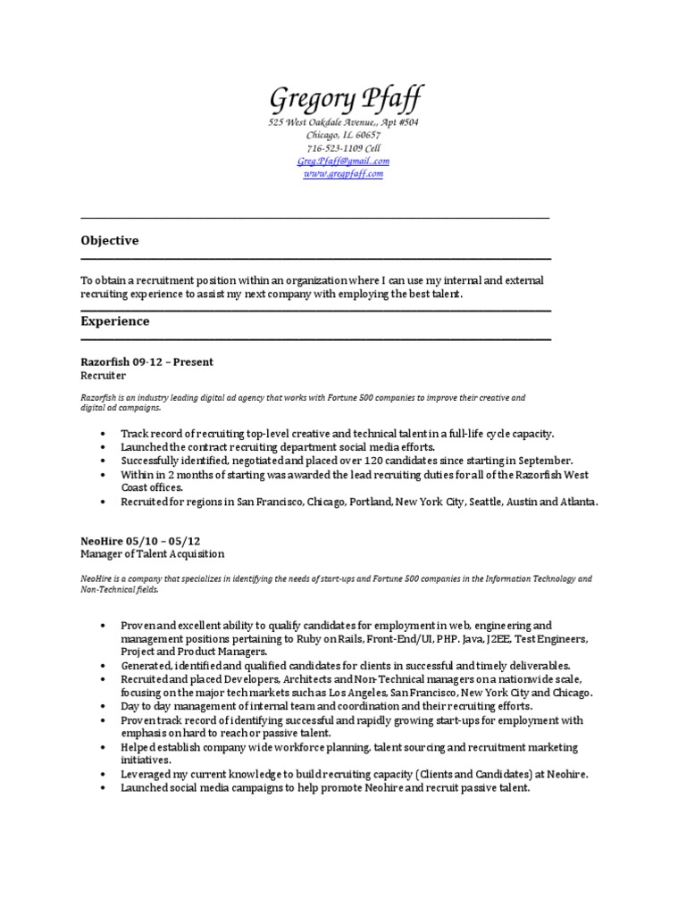 GP_RESUME 2 | Recruitment | Sales