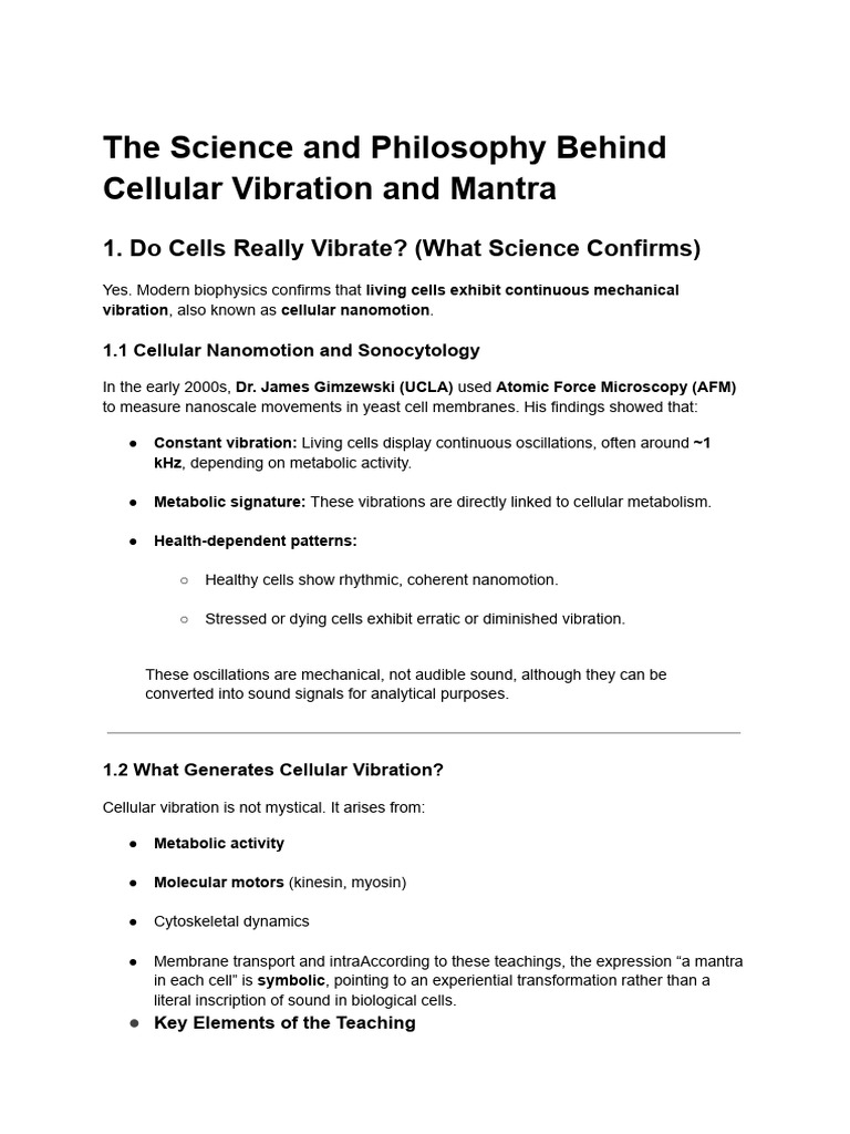 The Science and Philosophy Behind Cellular Vibration and Mantra | PDF ...