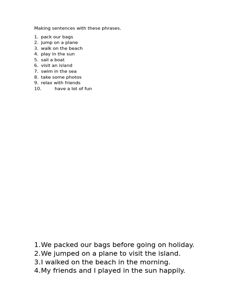 Making Sentences With These Phrases | PDF
