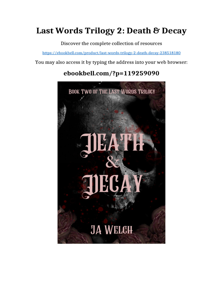 Last Words Trilogy 2: Death & Decay available any format | PDF ...