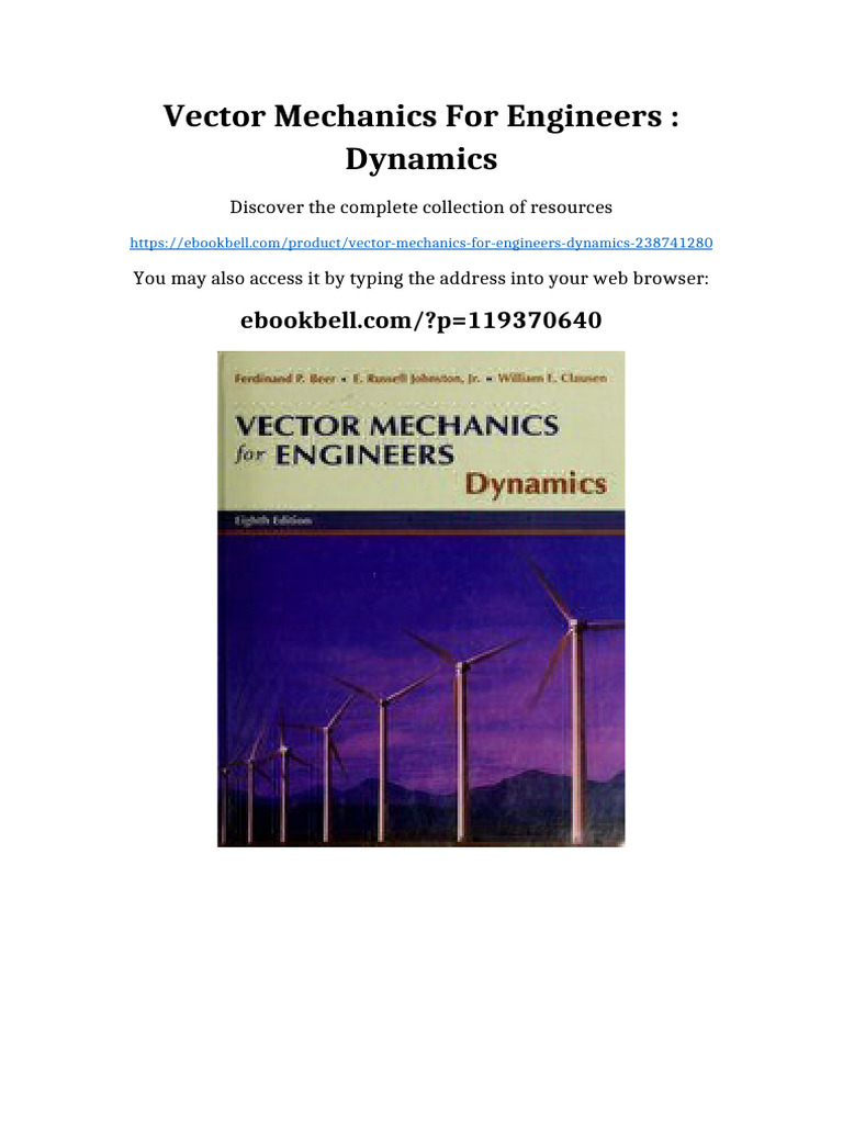 Vector Mechanics For Engineers: Dynamics All Chapters Available | PDF ...