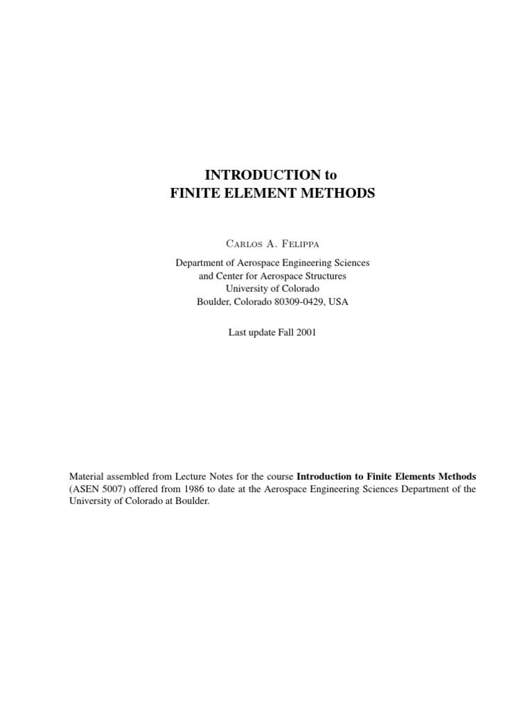 Finite Element Methods Intro Guide | PDF | Finite Element Method | Pi