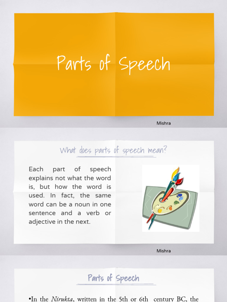 Parts of Speech notes | PDF | Part Of Speech | Noun