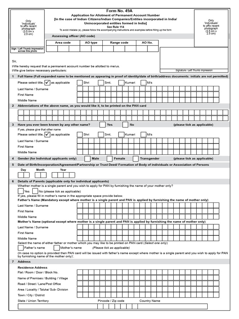 New Pan Form | PDF