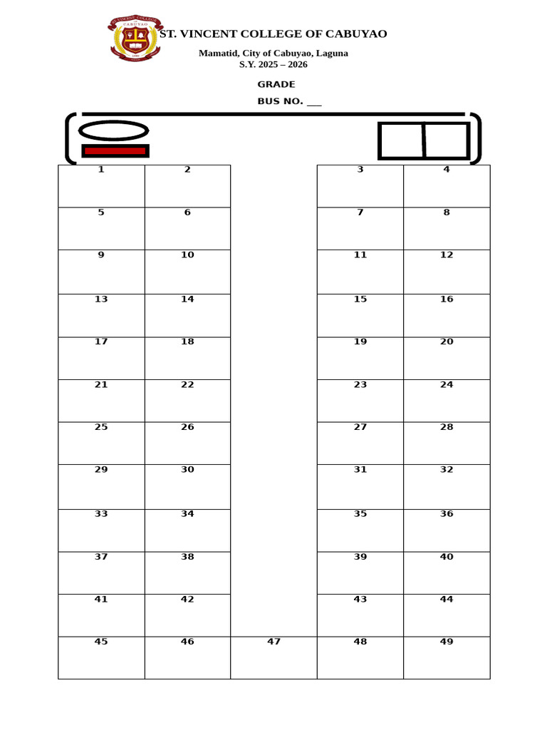 Bus - Seating Arrangement | PDF