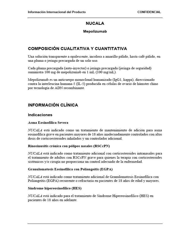 NUCALA Nepulizaumab IL5 GSK | PDF | Asma | Ensayo clínico