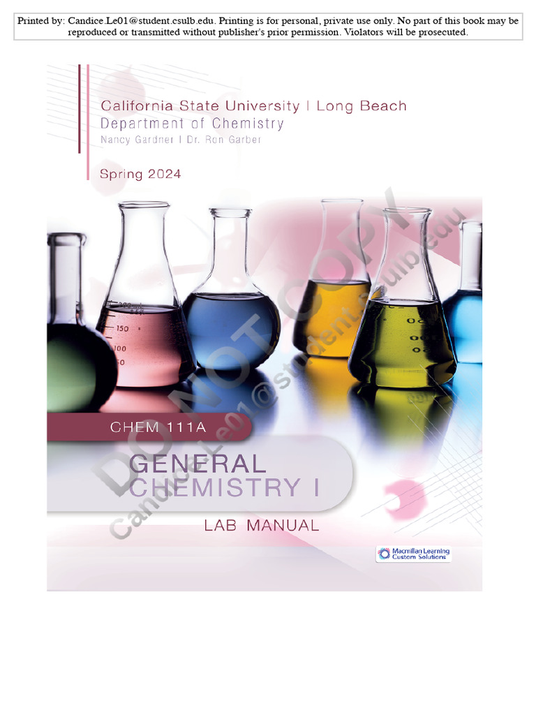 CSU Long Beach Digital Provider_ CHEM 111A_ General Chemistry I(1) | PDF