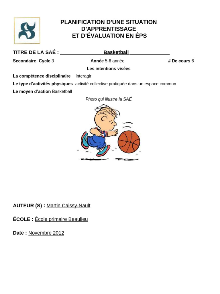 SAÉ Basket | PDF | Apprentissage