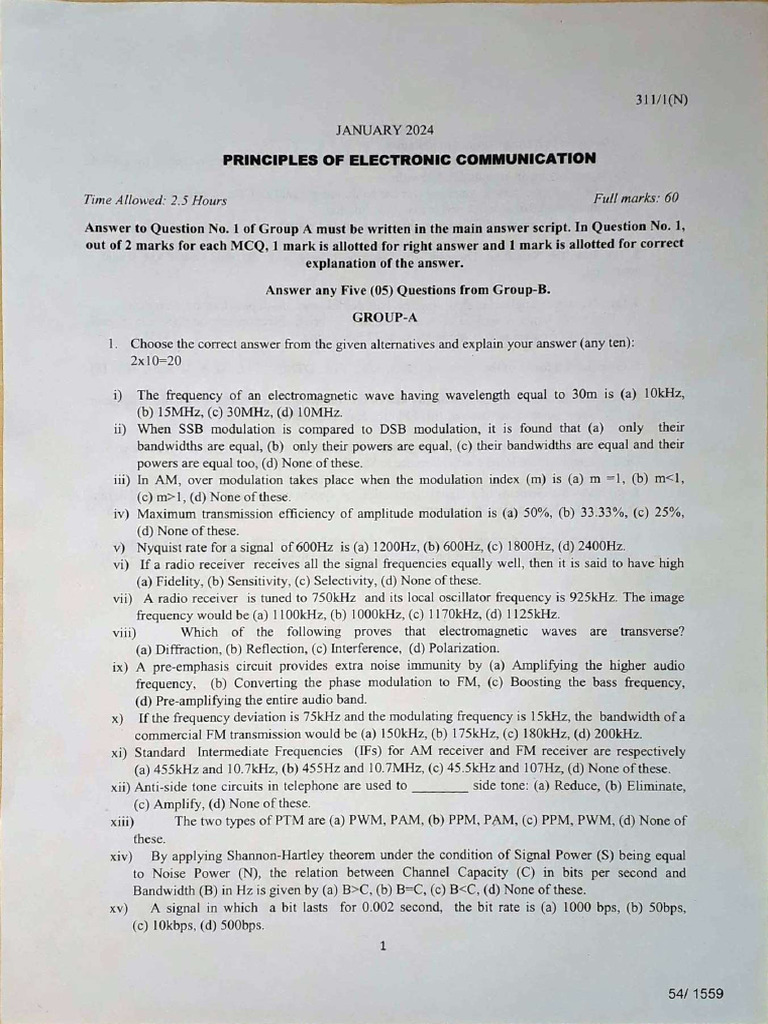 PEC Question Paper | PDF