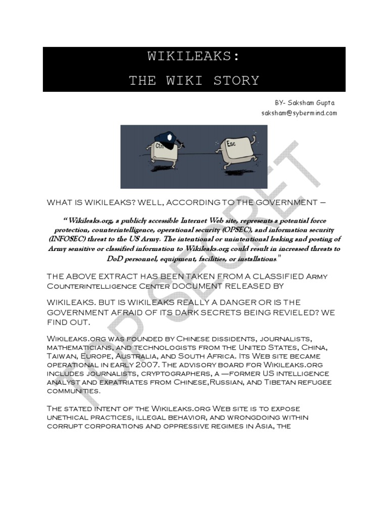 Wikileaks The Wiki Story | PDF | Wiki Leaks | Classified Information