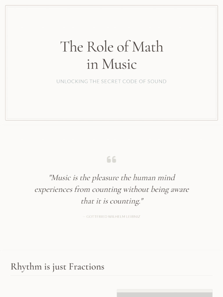 Math in Music (Final Edit) | PDF