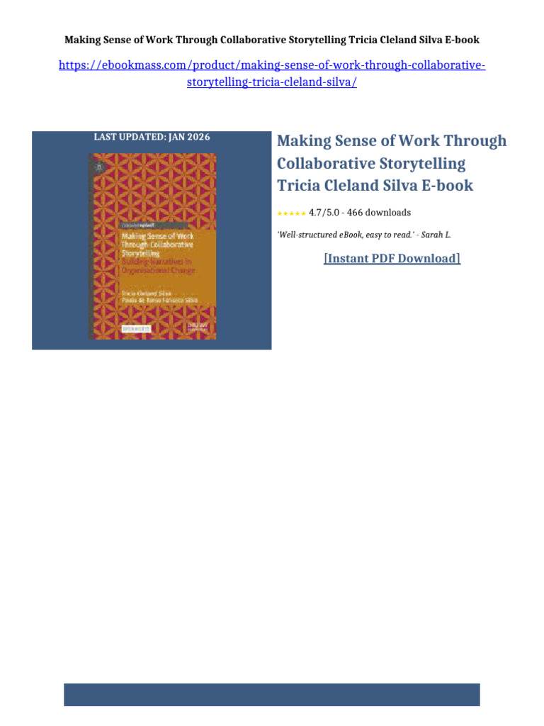 Making Sense of Work Through Collaborative Storytelling Tricia Cleland ...