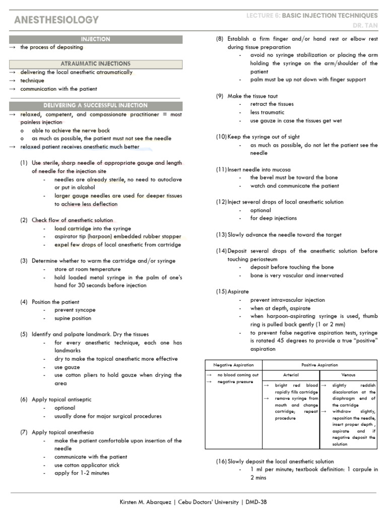7. Basic Injection Techniques | PDF | Injection (Medicine) | Syringe
